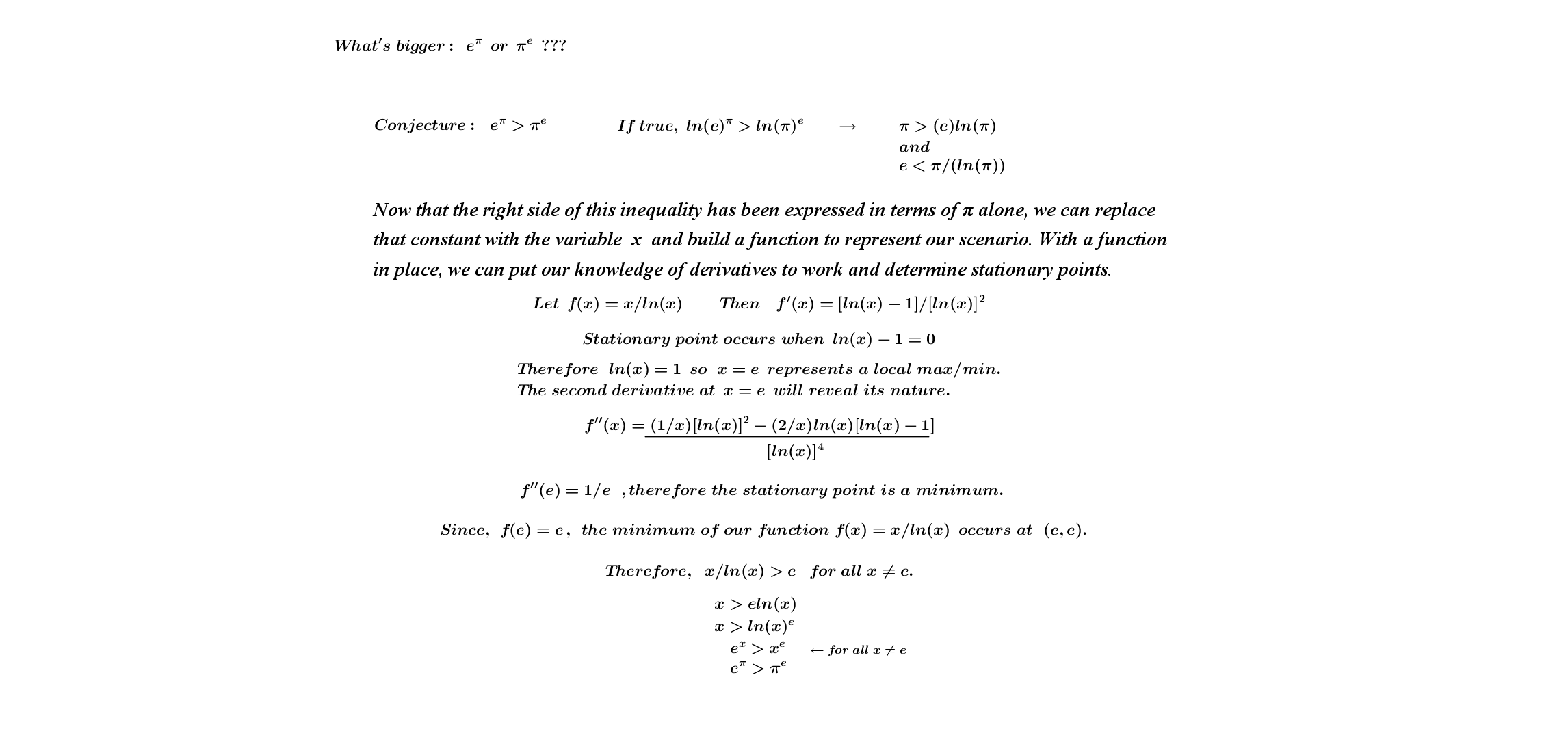 e^(Pi) vs (Pi)^e | samuelson mathxp
