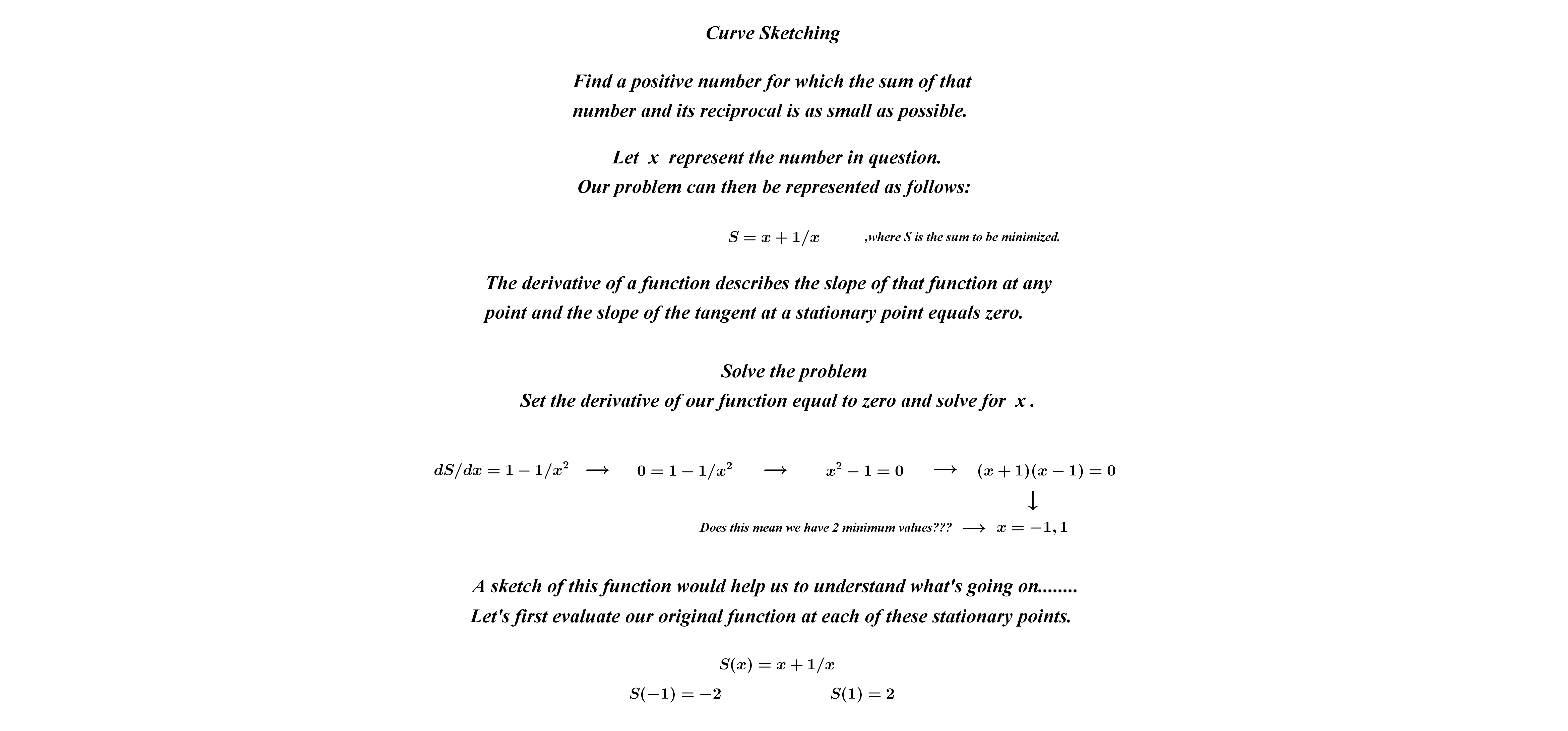 Curve Sketching | samuelson mathxp